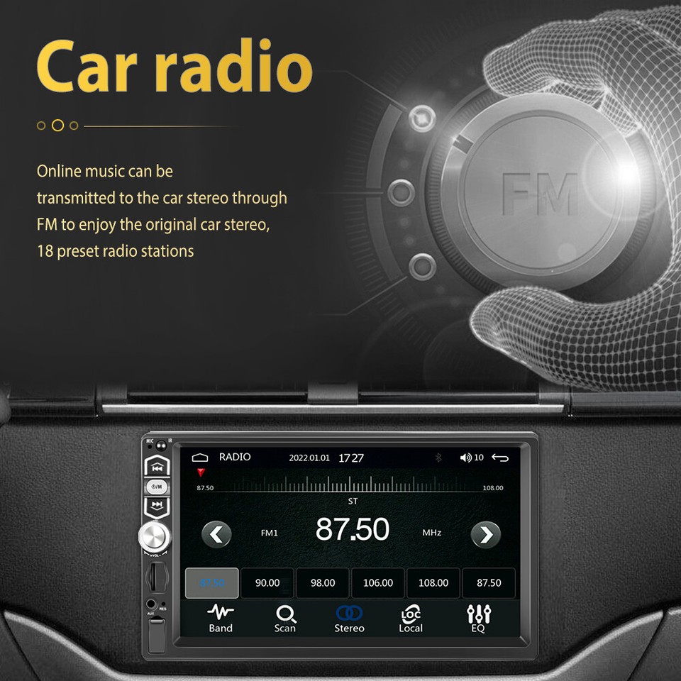 7" Car Stereo Radio For Apple Carplay Android Single 1Din Touch Screen Bluetooth | eBay