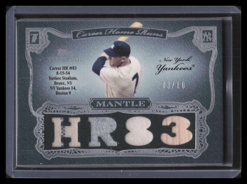 2006 Topps Sterling Moments Relics mmhr83 Mickey Mantle Quad Bat Jersey ...