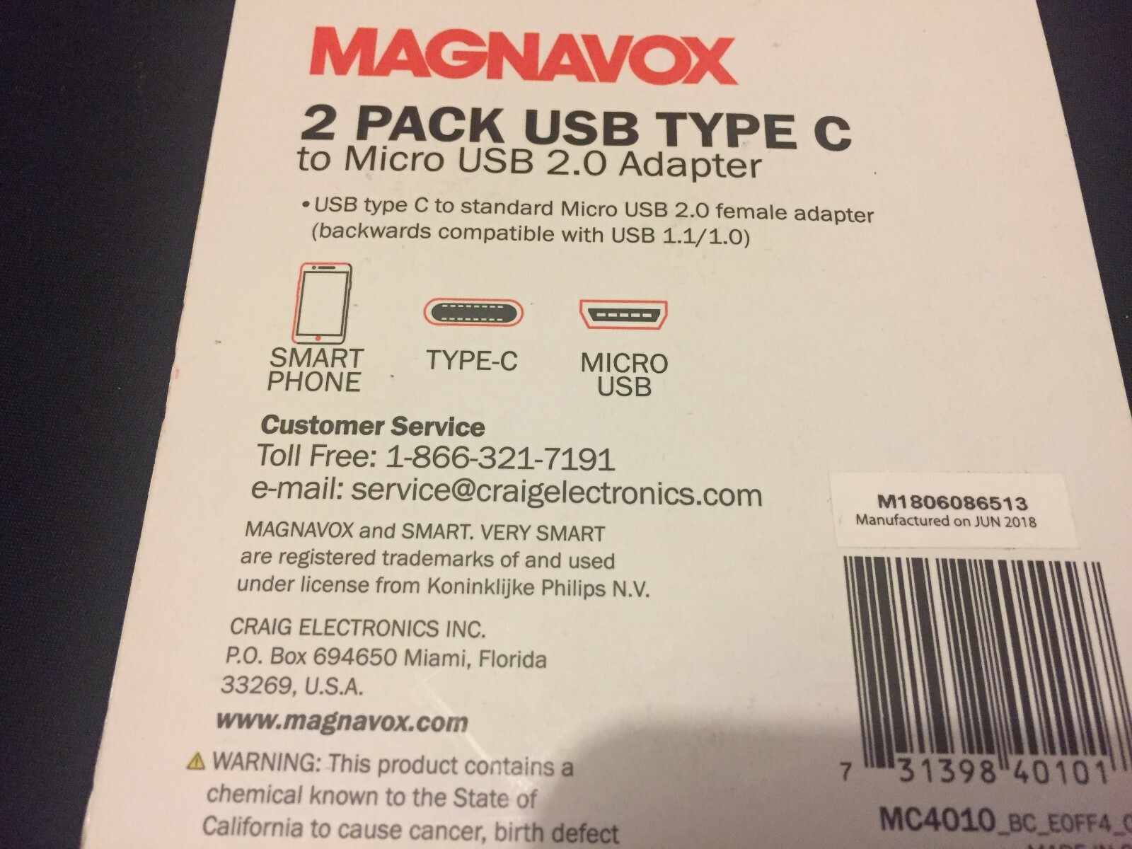 Magnavox 2-Pack USB Type C Male to Micro USB Female 2.0 Adapter | eBay