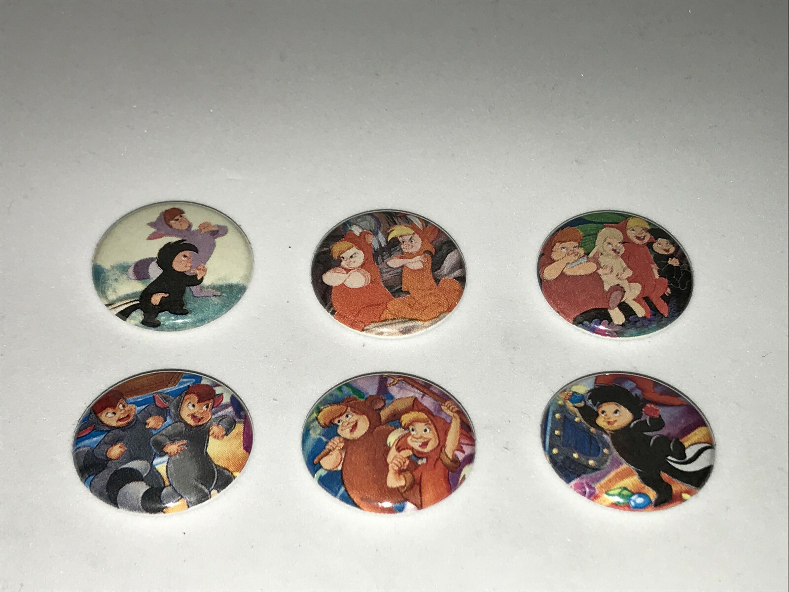 1" SET OF 6 DISNEY PETER PAN LOST BOYS BUTTONS BADGE LAPEL PINS PINBACK ...
