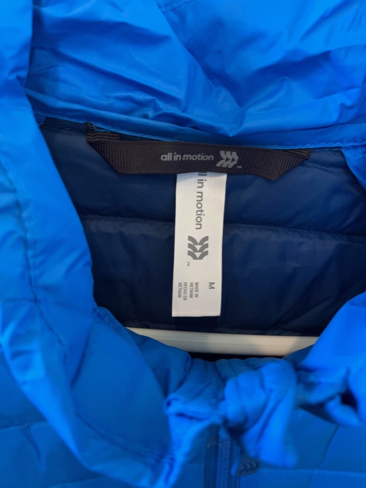 All In Motion Men's Packable Down Puffer Jacket, Blue, Medium | eBay