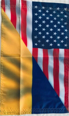 12X18 USA UKRAINE FRIENDSHIP GARDEN POLE SLEEVE HOUSE FLAG BANNER | eBay