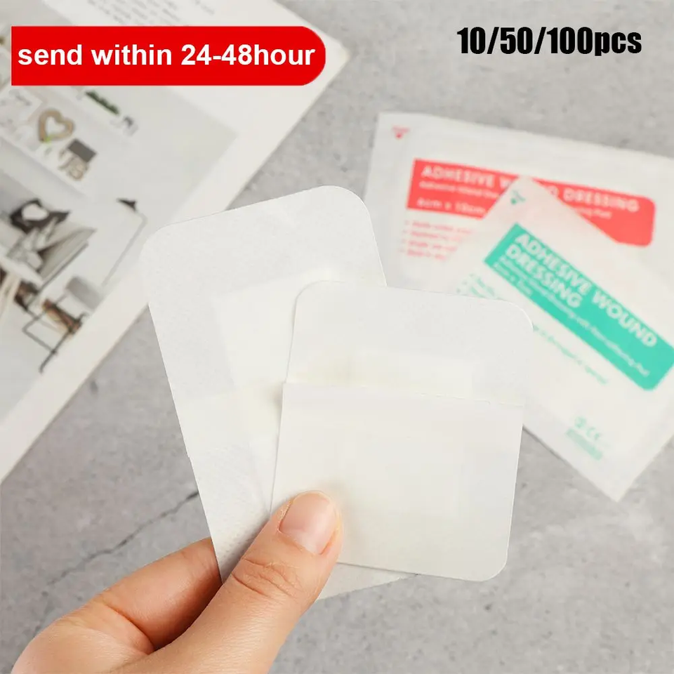 10Pcs 6X7Cm 6X10Cm Breathable Non-Woven Self-Adhesive Wound Dressing ...