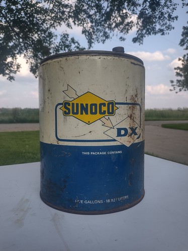 Vintage Sunoco DX 5 Gallon Oil Can Advertising Gas Oil Metal Decor ...