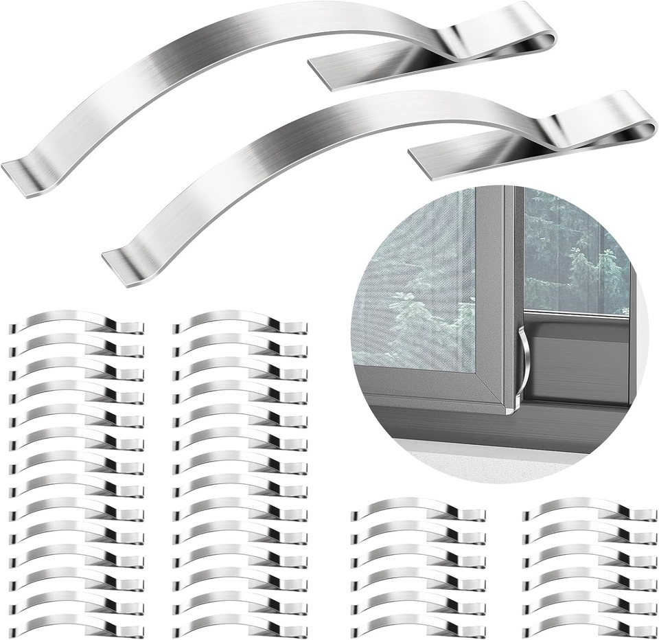 30 Pcs Corner Mount Flat Window Spring Stainless Steel Window Screen ...