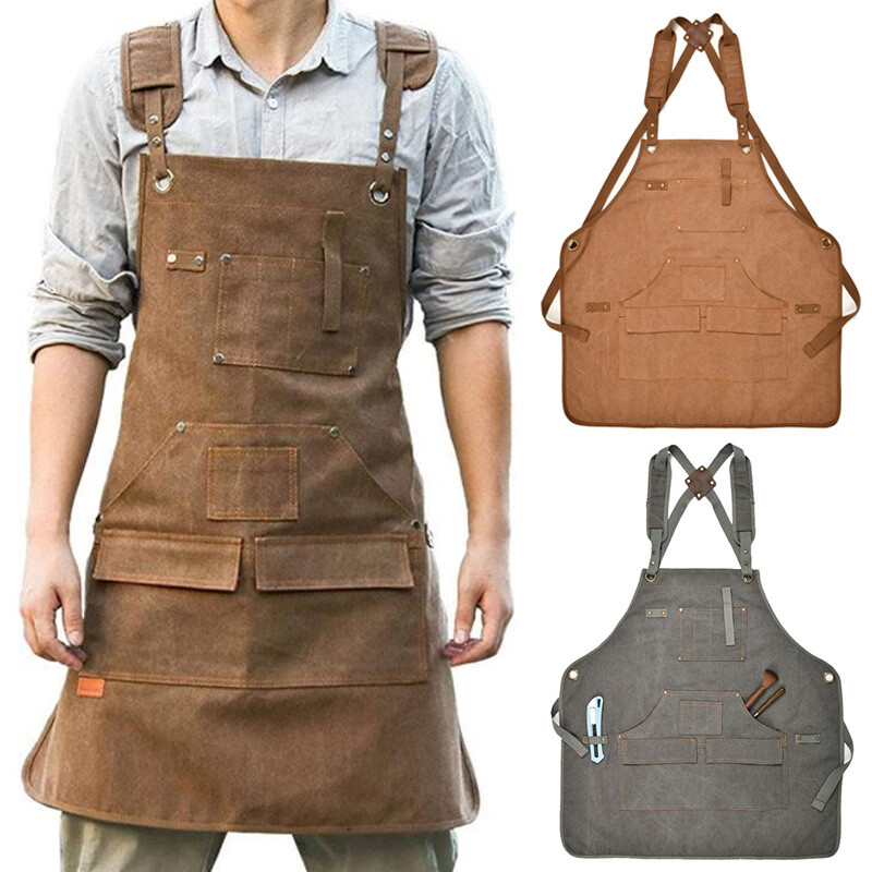 Canvas Woodworking Workshop Tool Pocket Apron Carpenter Hair Salon Chef ...