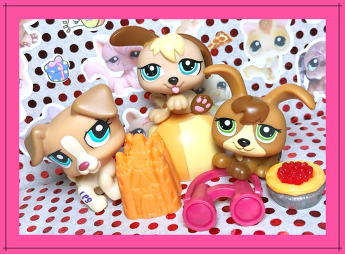 Authentic Littlest Pet Shop LPS #1302 1338 1340 Petriplets Puppy Dog ...
