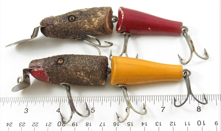 Vintage Creek Chub Yellow Pickerel & Red Pickerel Jointed Pikie Lure ...