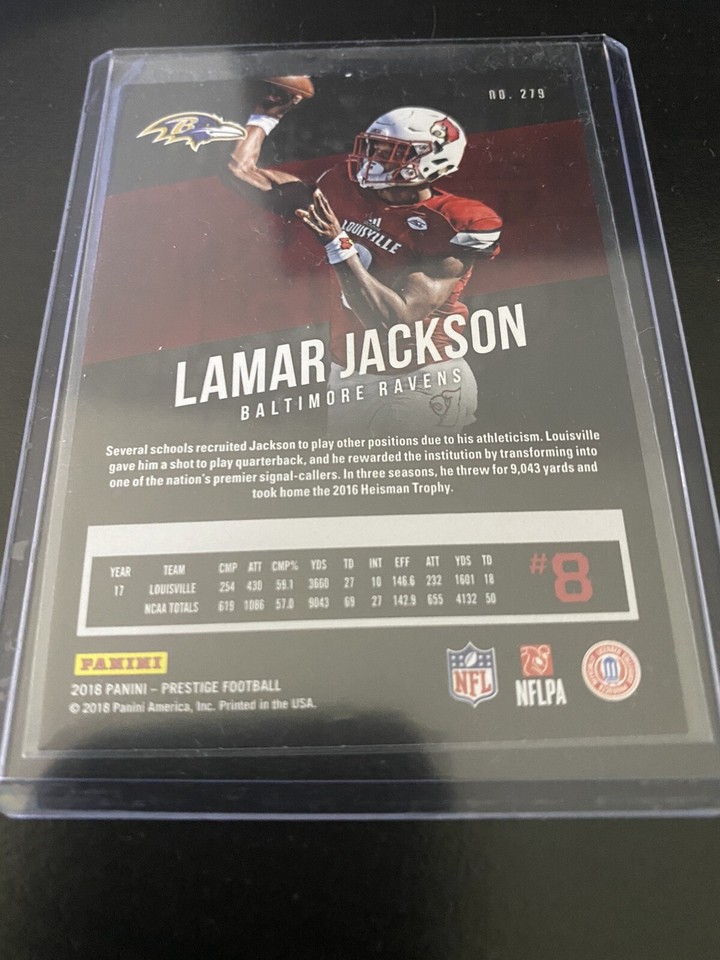 2018 Panini Lamar Jackson Rookie Card Prestige Green XTRA POINTS RAVENS ...
