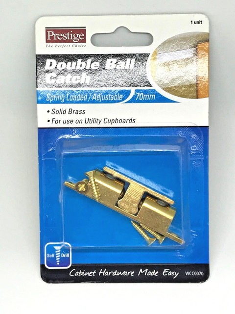 Double Ball Catch Prestige Solid Brass 70mm Adjustable Spring Loaded ...