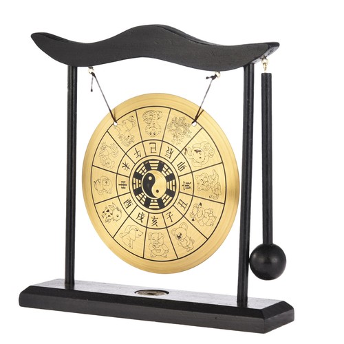 Mini Desktop Gong with Mallet Table Feng Shui Percussion Instrument ...