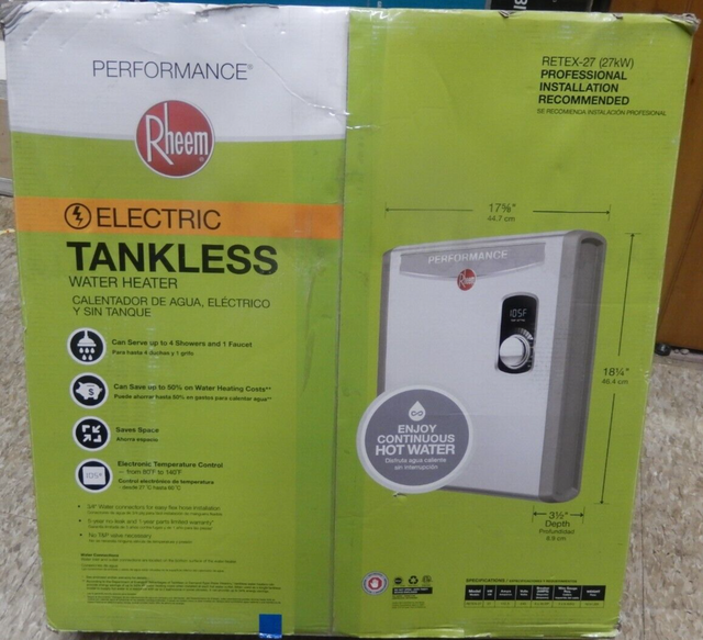 Rheem RETEX-27 Electric Tankless Water Heater for sale online | eBay