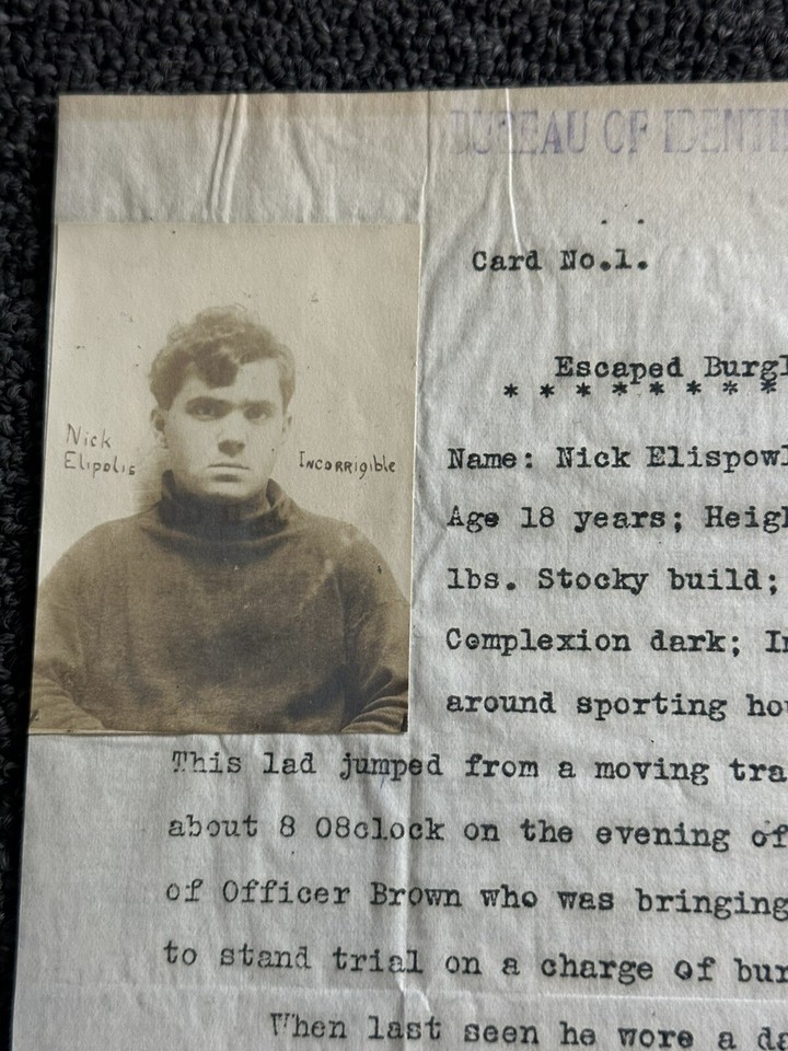 1909 Robbery Wanted poster flyer photo greek hustler SF police ...
