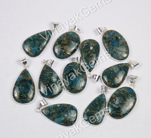 Pendentifs naturels en argent massif 925, 10 pièces, en cuivre et ...