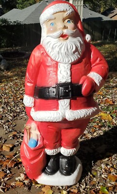 Santa Claus Plastic Blow Mold Light Up 5ft Christmas Yard Decoration ...