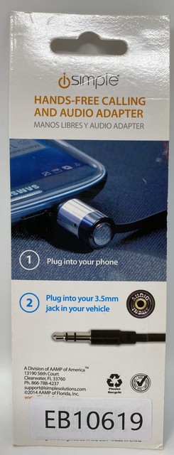 iSimple Hands- Calling and Audio Adapter 3.5mm Jack CJ30 for sale ...