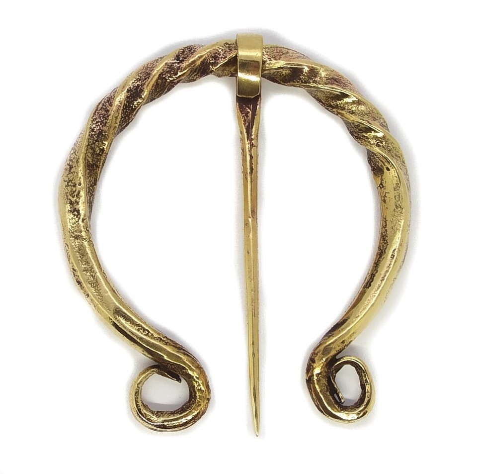 Xtra Large Heavy Bronze Fibula Celtic Viking Cloak Pin Open Ring Brooch ...