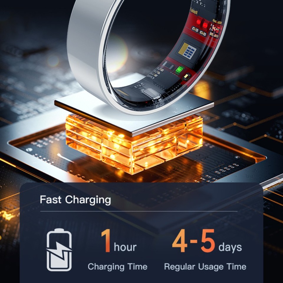 Smart Health Ring Tracker Fitness Blood Oxygen HRV Sleeping Monitor ...