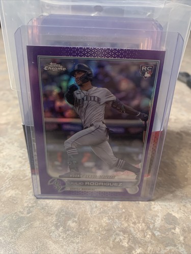 Julio Rodriguez Rookie Card Purple. Topps Chrome Updated | eBay