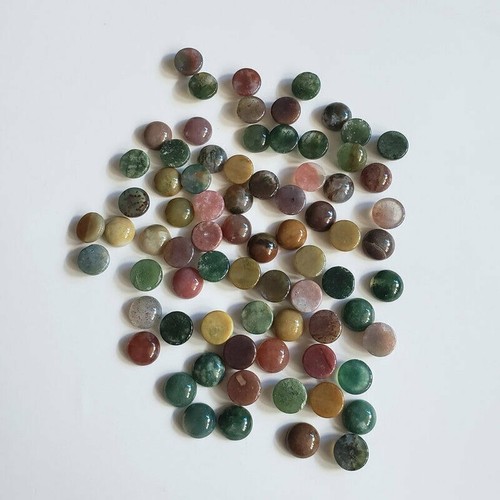 50pcs/lot Natural Indian Agate Stones Round CAB CABOCHON Stone DIY 8mm ...