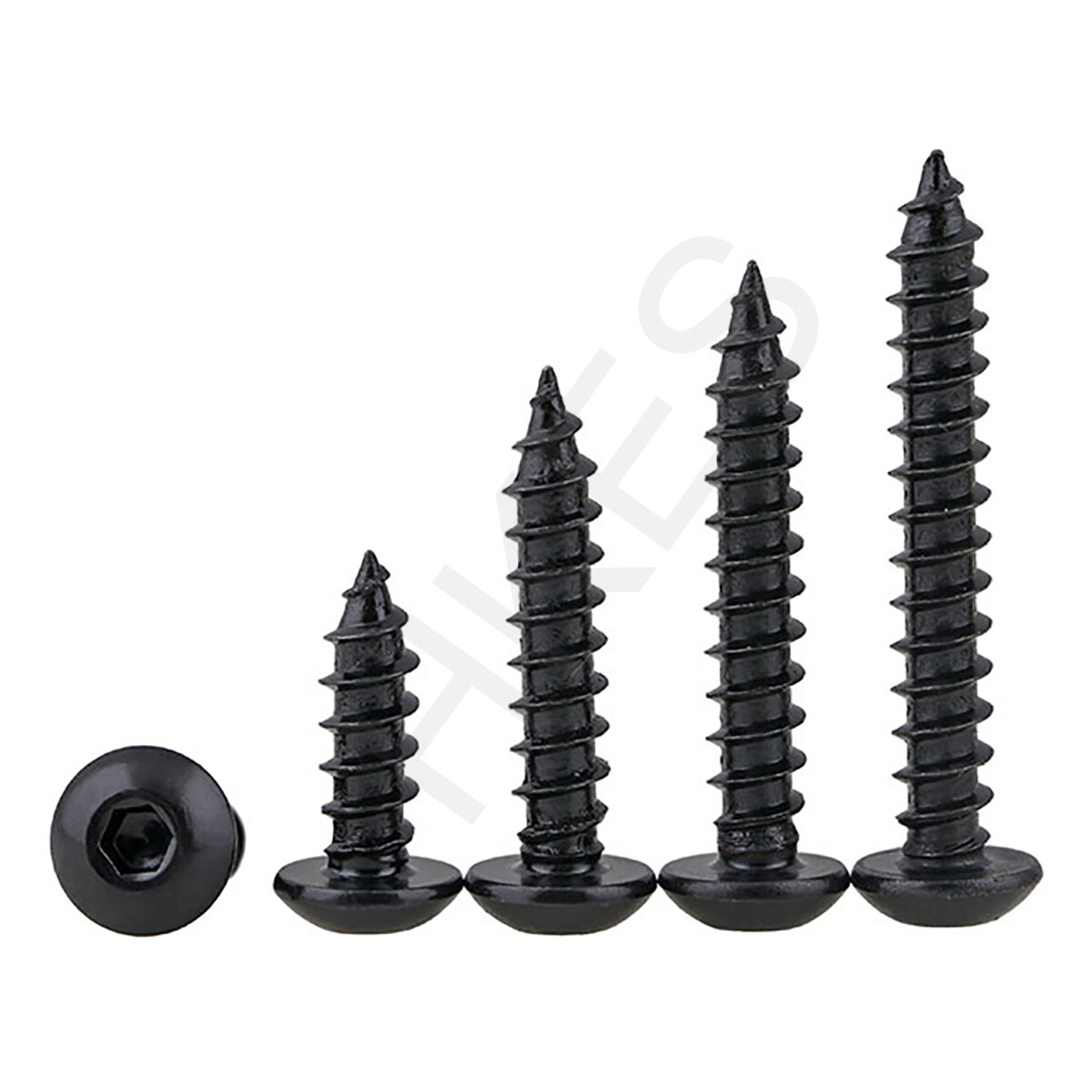 M3 M4 M5 M6 Black Round Head Socket Cap Self-Tapping Screws High ...