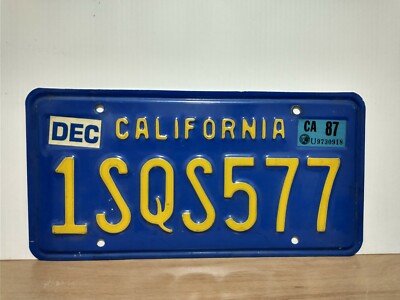 1987 California License Plate Tag Original | eBay
