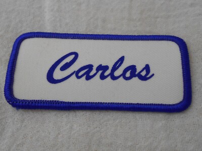CARLOS USED SILK SCREEN VINTAGE SEW ON NAME PATCH TAGS ASSORTED COLORS ...