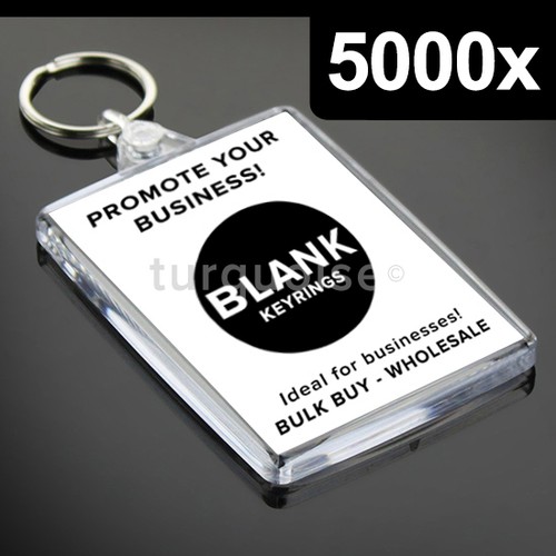 5000x Premium Quality Clear Acrylic Blank Keyrings Key Fobs 73 x 51 mm ...