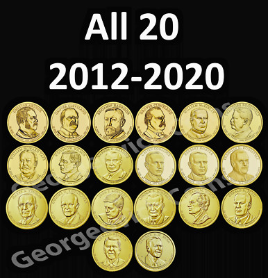 COMPLETE 2012-2020 Presidential Dollar Set BRILLIANT UNCIRCULATED 20 ...