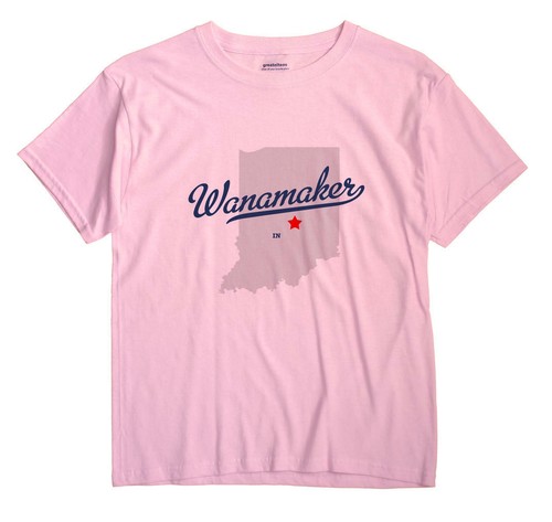 Wanamaker Indiana IN Ind T-Shirt MAP | eBay