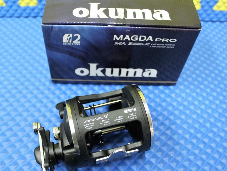 Okuma Magda Pro MA 30DLX LEFT HANDED Trolling Reel with Line Counter | eBay