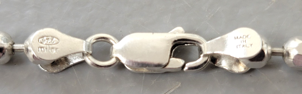 Milor Designer 925 Sterling Silver 30" Beaded Necklace 30.5 Grams (Pre ...