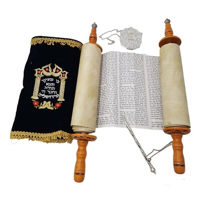 Big Sefer Torah Scroll Book Hebrew Bible + Yad Tora Pointer israel 47cm ...