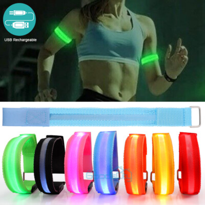 LED Slap Armband Lights Glow Band Strap for Running Cycling Jogging ...