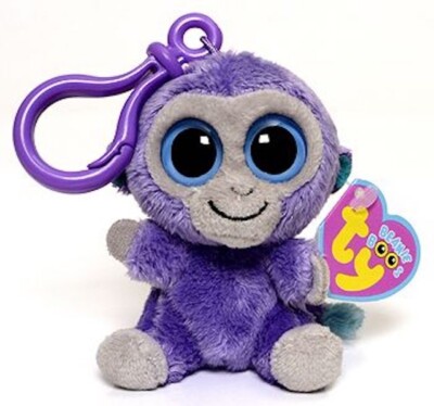 Ty Beanie Boos ️ BLUEBERRY THE PURPLE MONKEY 3" Clip SOLID EYES New ...