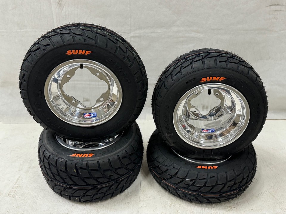 DWT A5 10" Polished Aluminum Rims Low Profile Sunf Street Tires | ATV ...