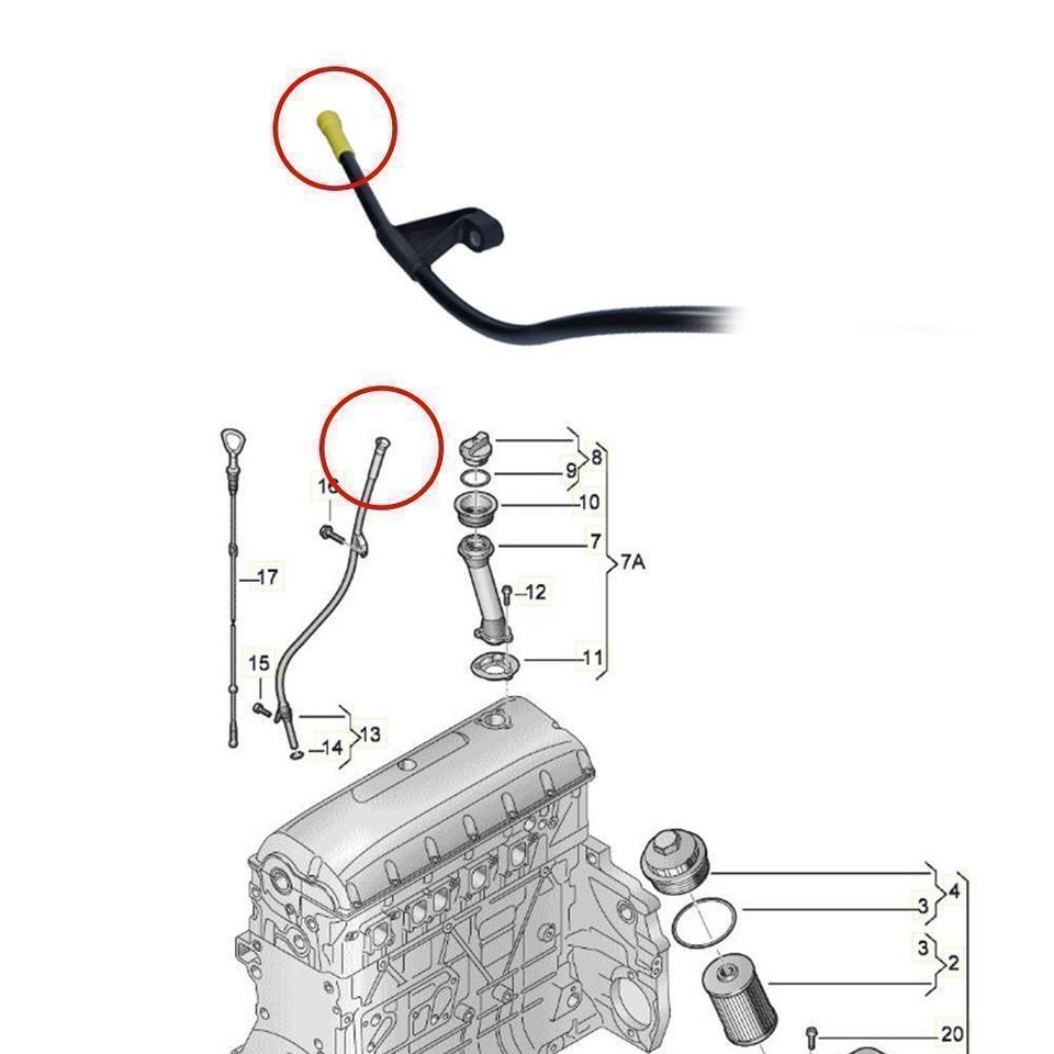 1 X YOU.S Tubo Di Olio Peilstab Trichter Per VW Multivan V 2.5 TDI ...