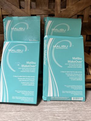 Lot of 4- Malibu C Malibu MakeOver 2 Step In Salon Hair & Scalp Service ...