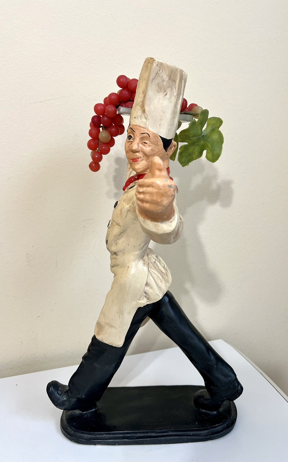Vintage Winking Chef Waiter Figurine Kitchen Restaurant Decor French 18 ...