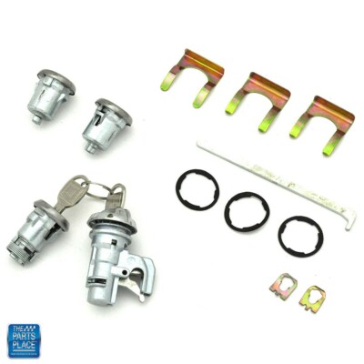 70-77 Chevelle Monte Carlo Glovebox Trunk Door Lock Cyl Kit w/ Later GM ...
