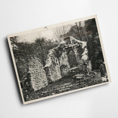 A3 PRINT - Vintage Yorkshire - Brignall Old Church Ruins, Greta Bridge ...