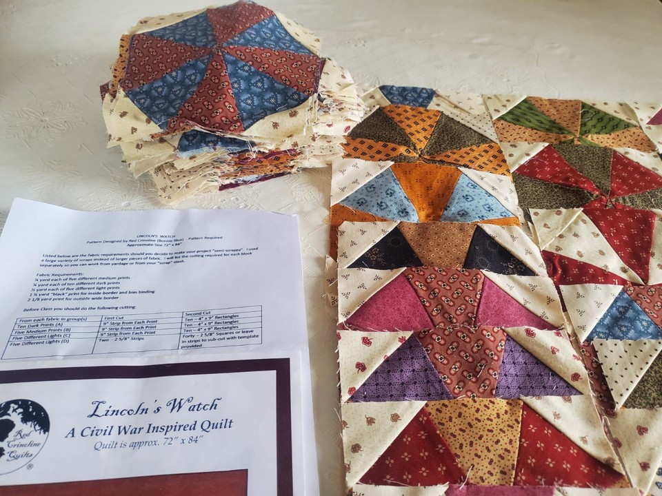 145 Vintage Estate 6.5 " Quilt Blocks Cotton for Lincoln's Watch ...