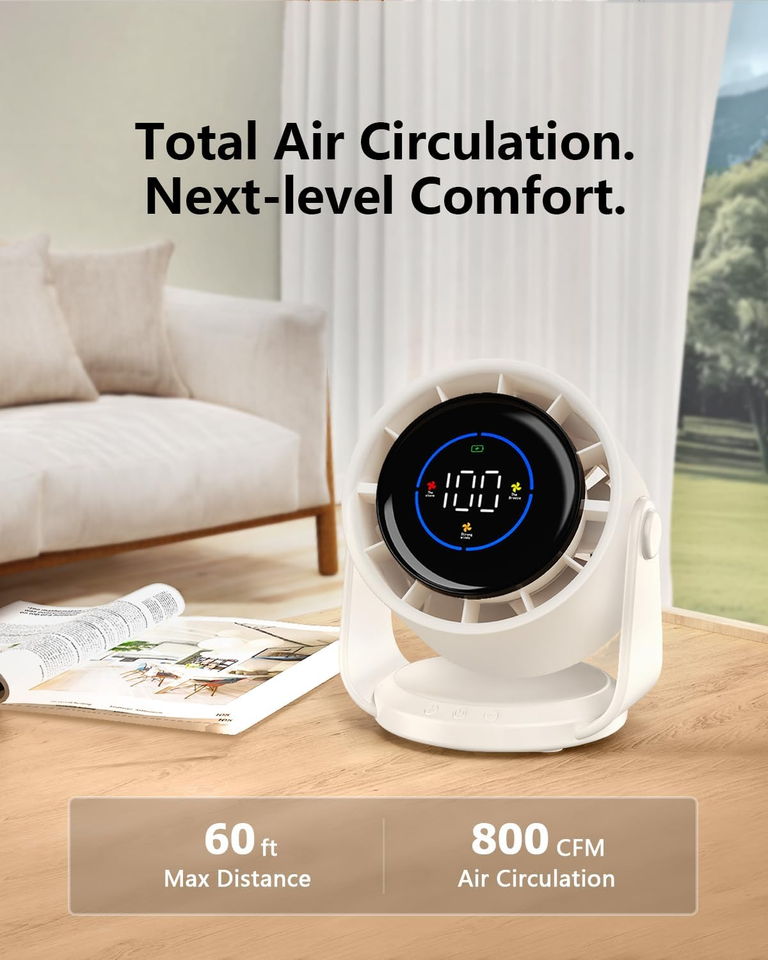 Desk Fans, Handheld Portable Turbo Fan Ultra Quiet Desk Fan, Digital ...