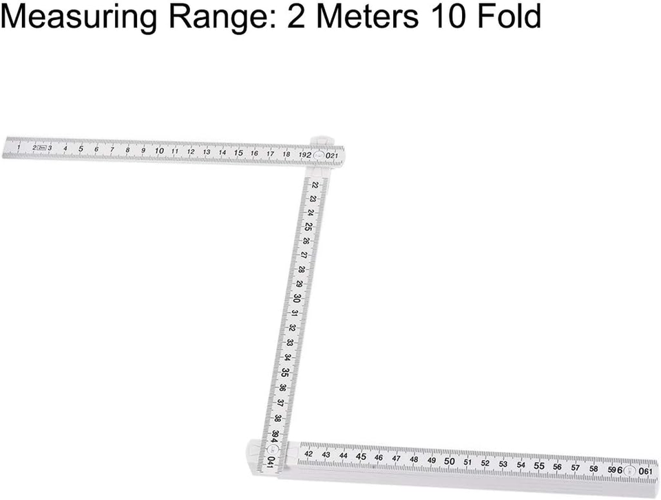 Folding Ruler 2 Meters 10 Fold Metric Measuring Tool ABS for ...