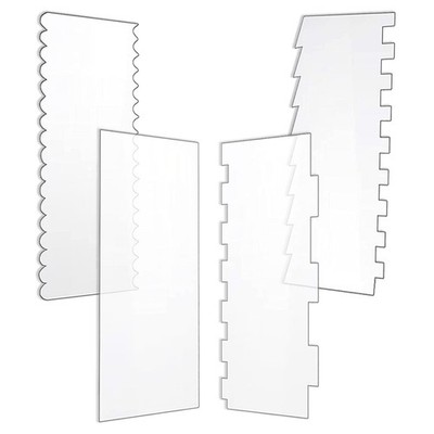 4 Pcs Cake Scraper Set Acrylic Cake Decorating Supplies Large ...