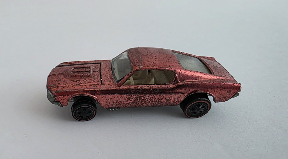 Vintage 1968 Mattel Hot Wheels Red Ford Custom Mustang Die-cast Toy Car ...