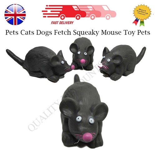 Pets Cats Dogs Fetch Squeaky Mouse Toy Pets Fun Playtime Toy 14cm | eBay