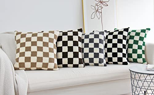 Decorative Throw Pillow Covers Luxury Style Checkerboard Pattern ...