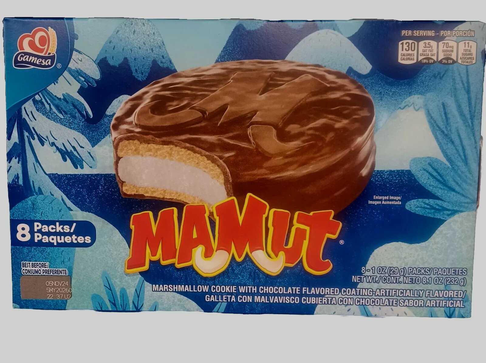 3x Galletas Mamut Gamesa Chocolate Covered CREME FLAVOR SANDWICH ...