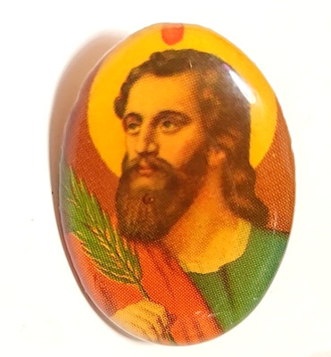 Vintage St Jude Pin Oval shaped hard plastic pin | eBay